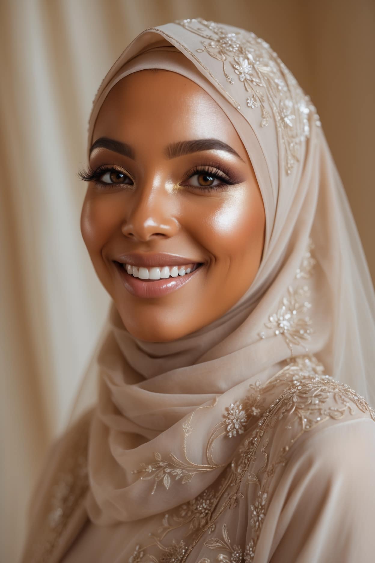15 Gorgeous Hijabi Bridal Styles - shahenabeauty.com